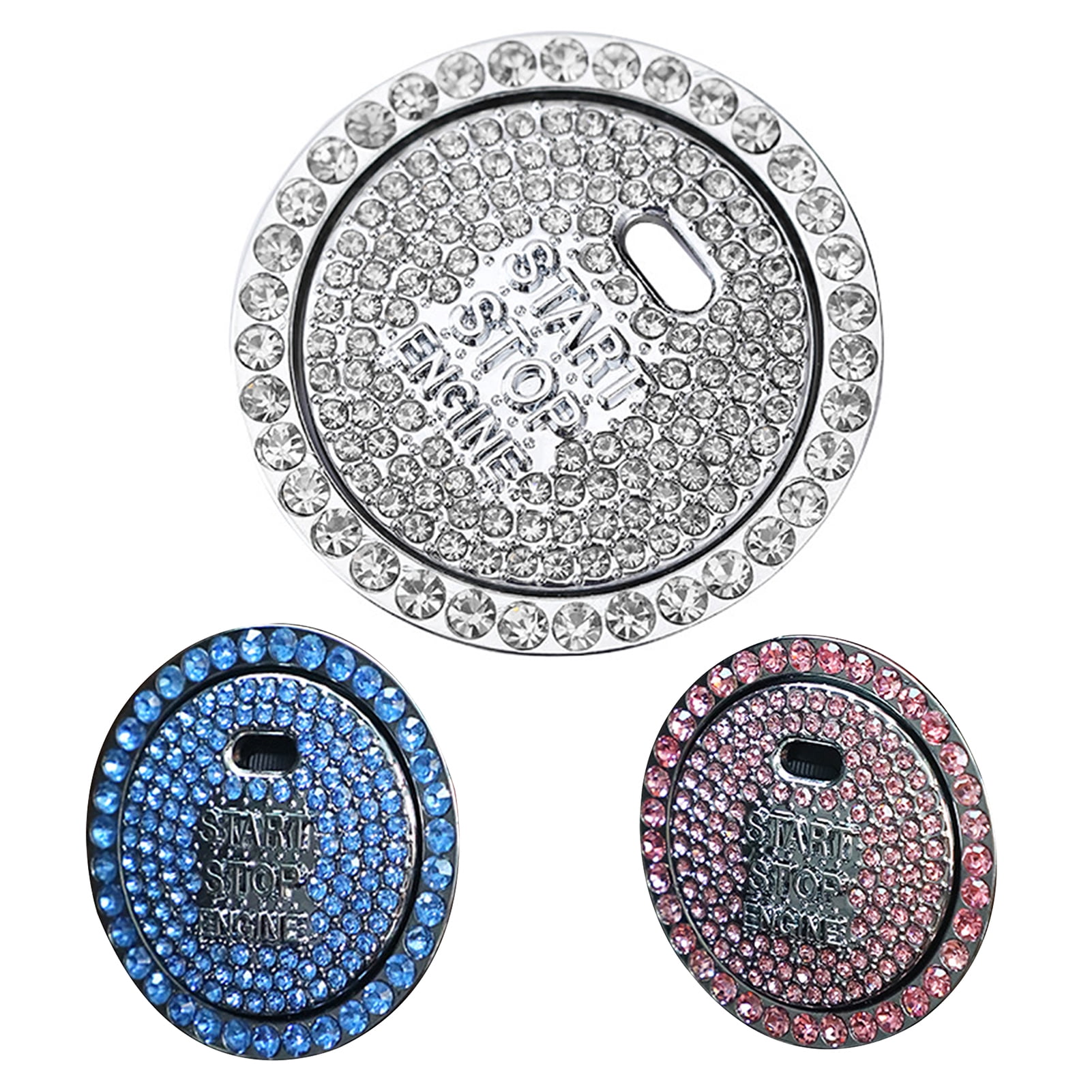 AURORA TRADE Rhinestone Car One-click Start Button Bling Ring Sticker ...