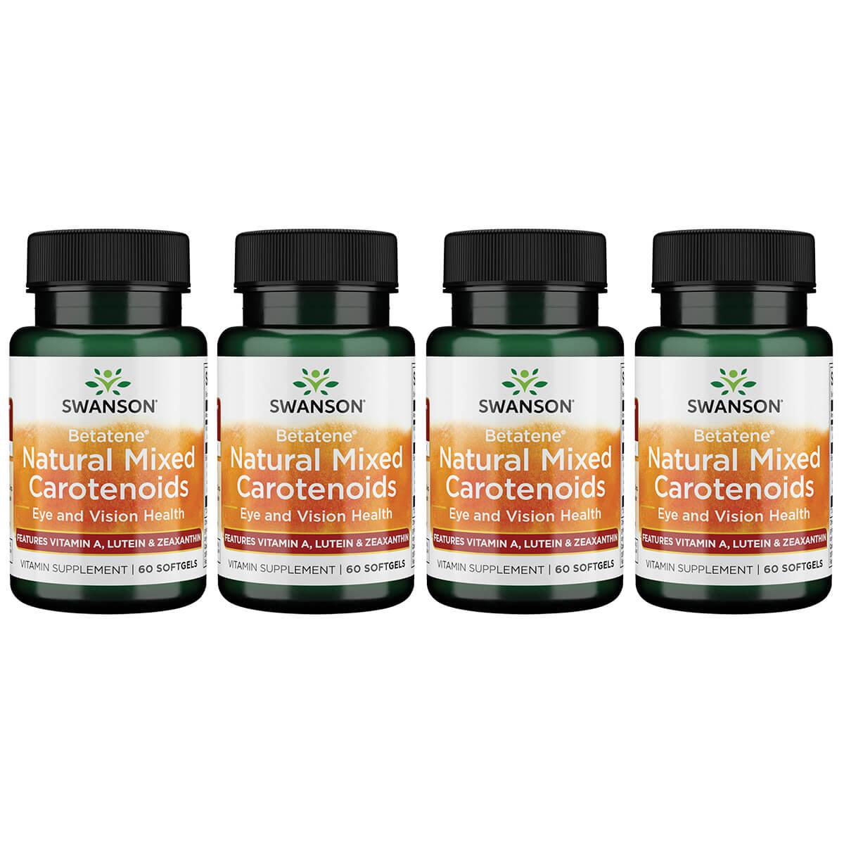 Swanson Betatene Natural Mixed Carotenoids 60 Sgels 4 Pack - Walmart.com