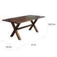 TMS Mandeville 61 Inches Live Edge Indoor Dining Table with X-Brace ...