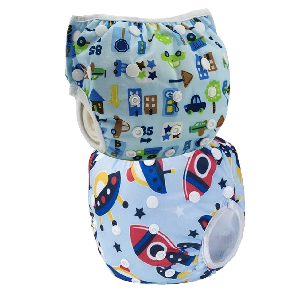 2 Pack Leakproof Reusable Swim Diapers, 0 to 2 years - Walmart.com ...