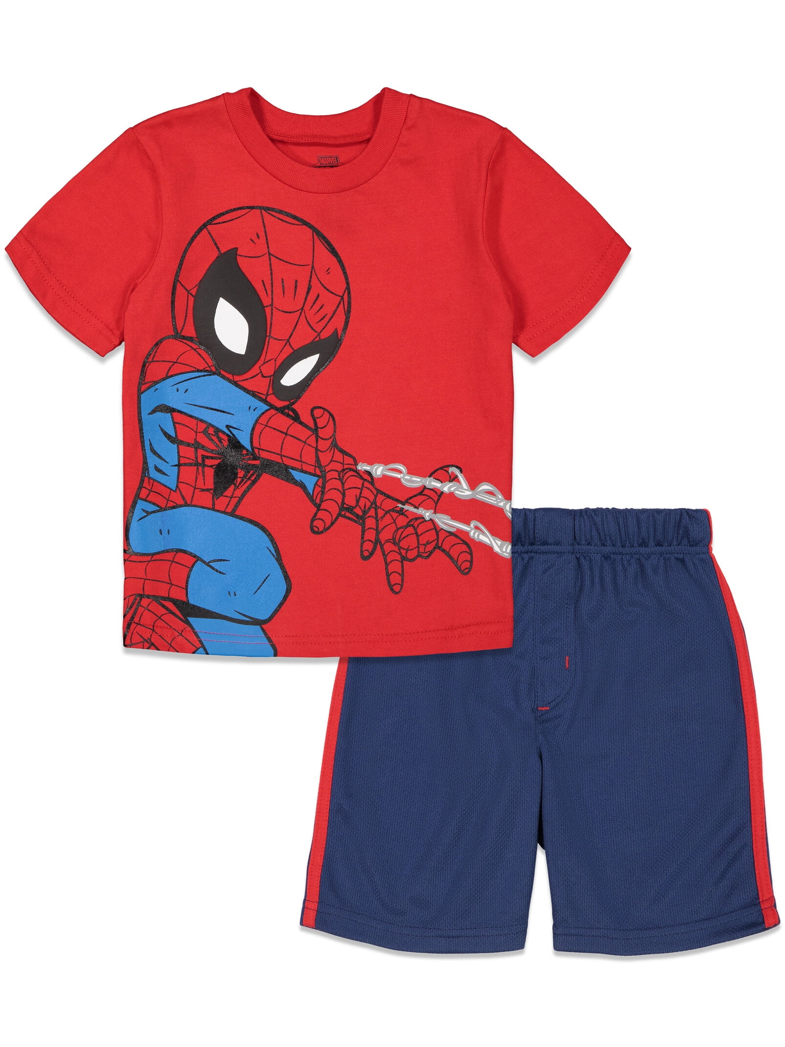Marvel Avengers Spider-Man Little Boys T-Shirt and Bike Shorts Mesh ...