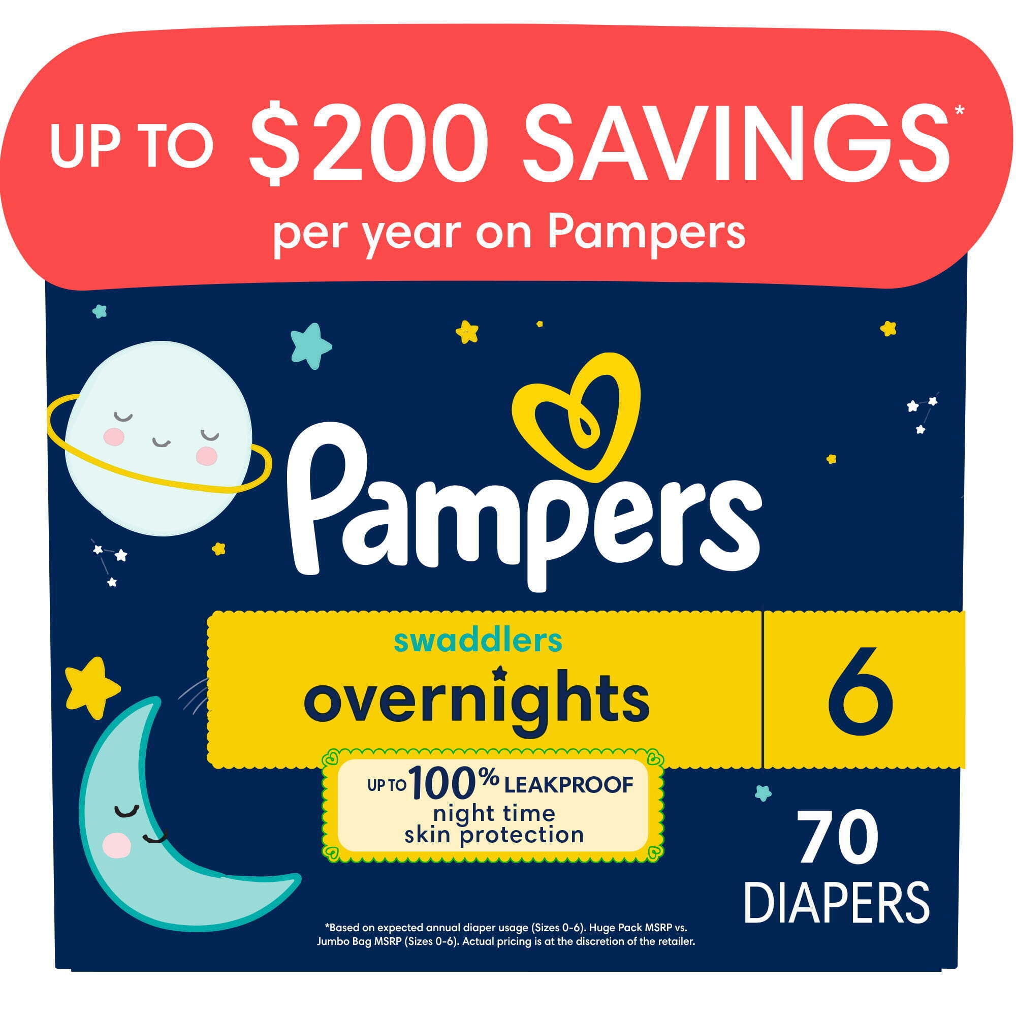Pampers swaddlers overnights size 6 store