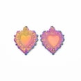 201 Stainless Steel Pendants Heart Rainbow Color 30x23x1.5mm Hole: 1 ...