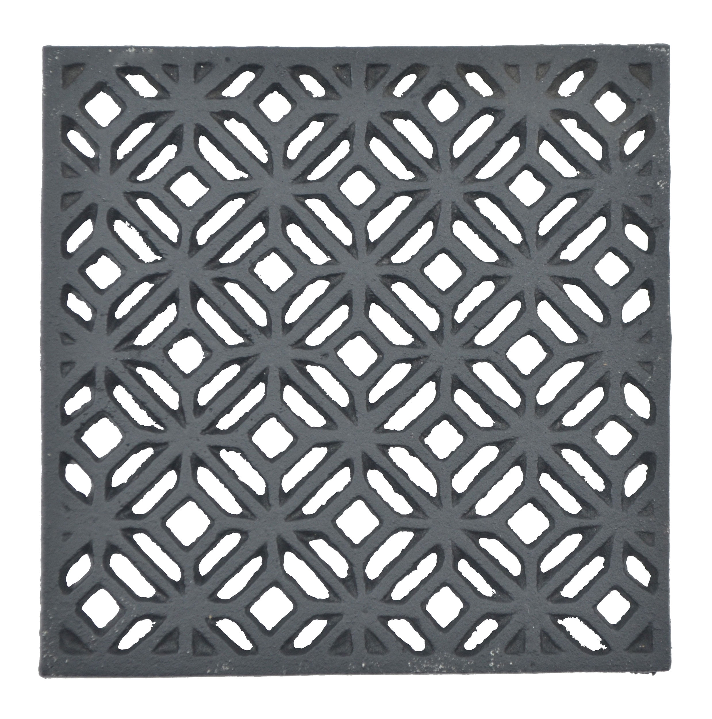 Decorative Square Black Cast Iron Trivet - Ornate Diamond Design - 5.25 ...