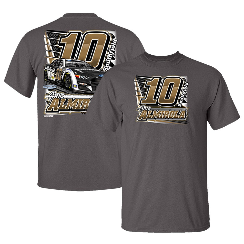 Men's Stewart-Haas Racing Team Collection Charcoal Aric Almirola Car T ...