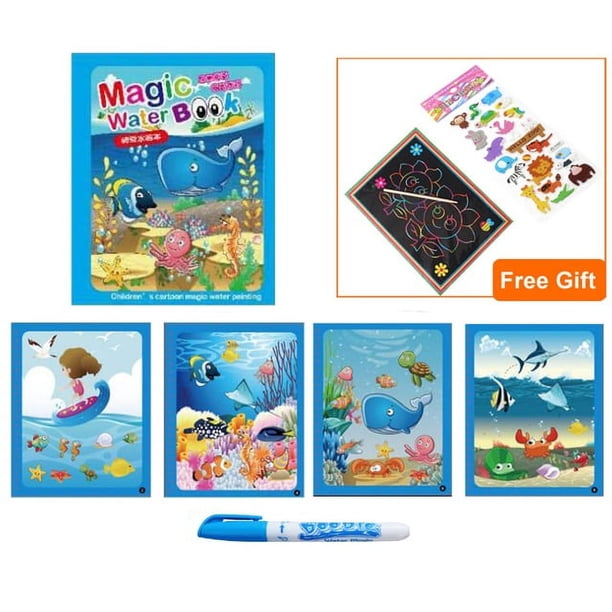 Magic Water Drawing Book Coloring Book Doodle Magic Pen Painting ...