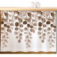 Brown Eucalyptus Leaves Small Cabinet Curtains 10"W x 11"L, Watercolor ...