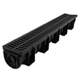 Trench Drain System, with Plastic Grate, 6 Pack Yard Drain with 6 End ...