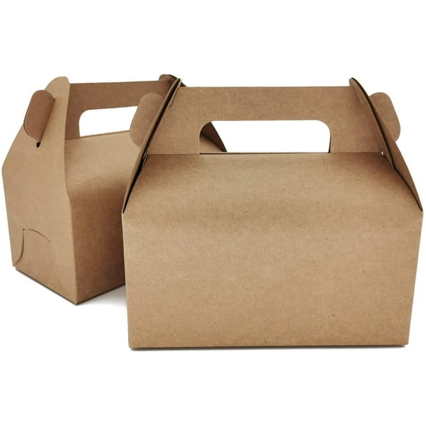 10 Pack Brown Gable Boxes, Large Goodie Gift Boxes for Halloween ...