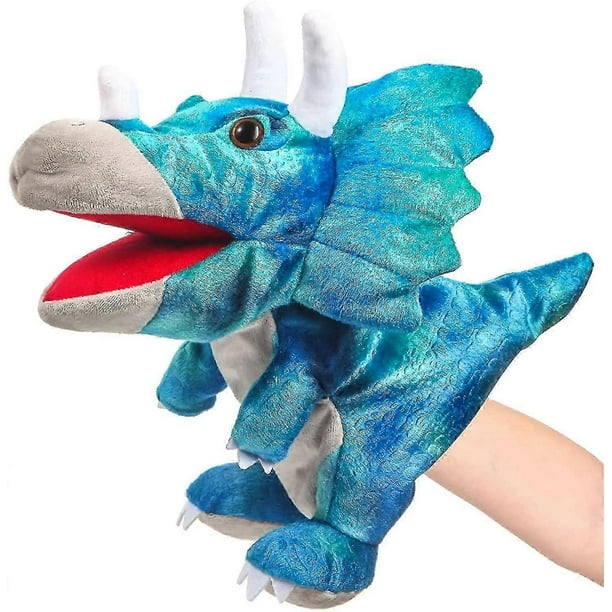 Animal Hand Puppets 11 Inch Plush Dinosaur Animals Hand Puppet Toys ...