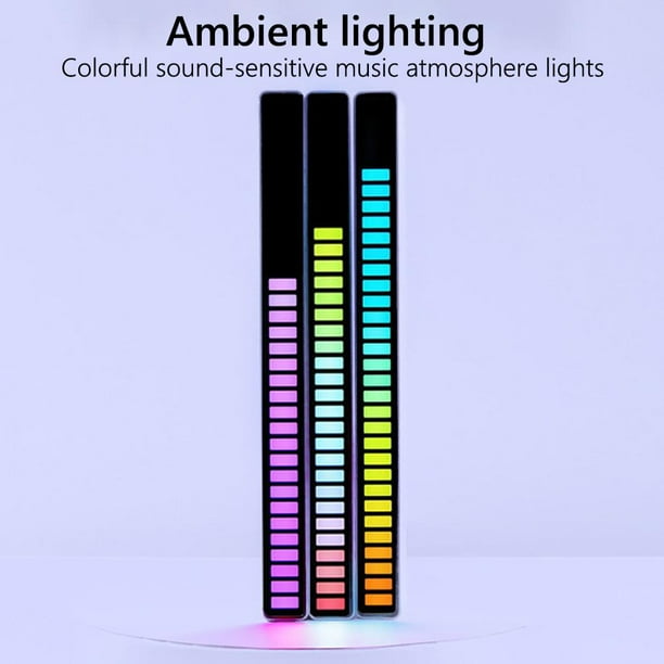 Rechargeable RGB Activated Music Rhythm Lamp Bar Sound Control (White ...