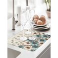 Art Botanical Dish Drying Mat 18x24 inch Teal Beige Floral Blue ...
