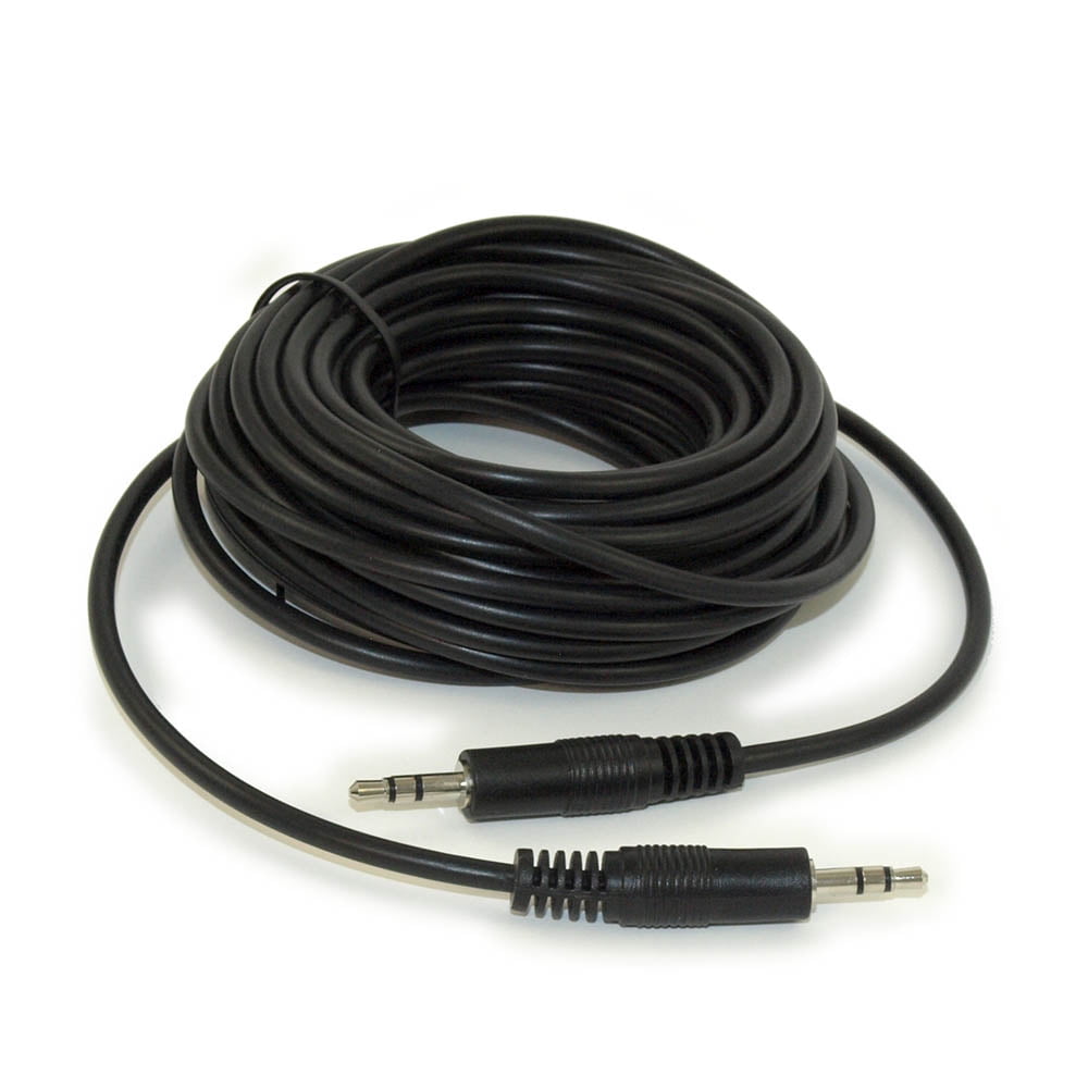 25ft 3.5mm Mini-Stereo TRS Male to Male Speaker/Audio Cable, Black ...