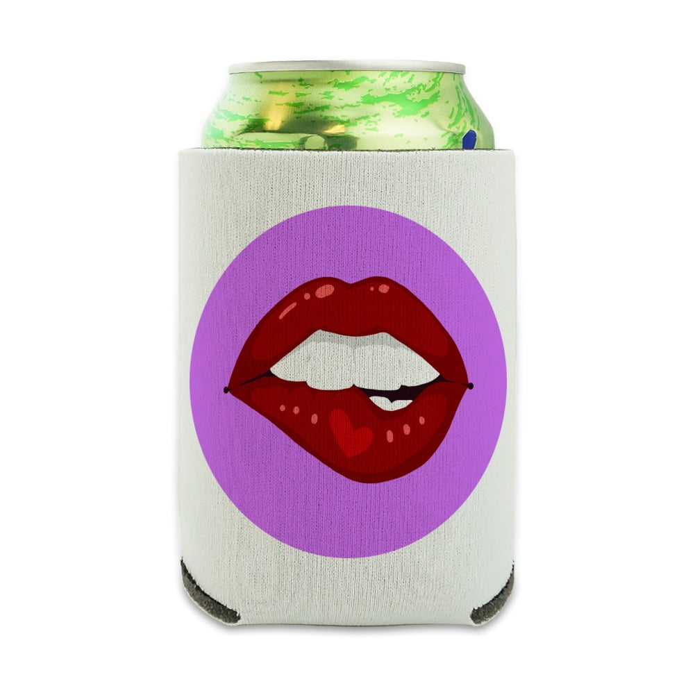Seductive Luscious Bite Biting Lip Can Cooler - Drink Sleeve Hugger ...