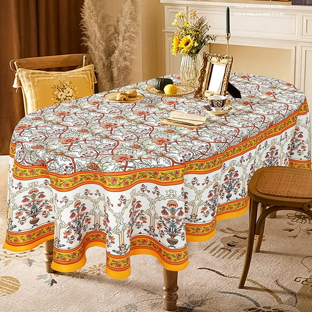 Shirrape Tablecloth,Yellow Floral PatternTable Cloth, French Country ...
