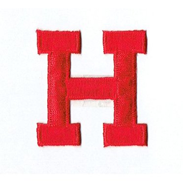 Alphabet Letter - E - Color Red - 2" Block Style - Iron On Embroidered ...