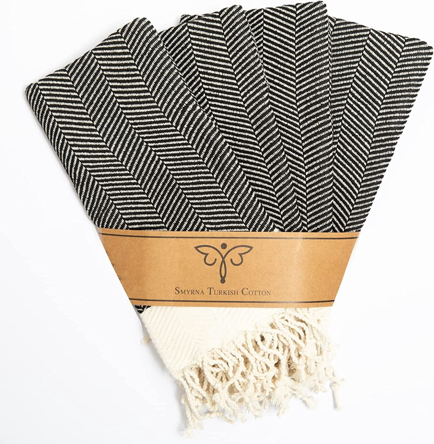 Smyrna Turkish Cotton Kitchen Dish Towels Herringbone Series Pack of 4 ...