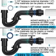 (1 ) Black P 1 1/2 Inch for Bathroom Kitchen Sink Drain Pipe Tubular ...