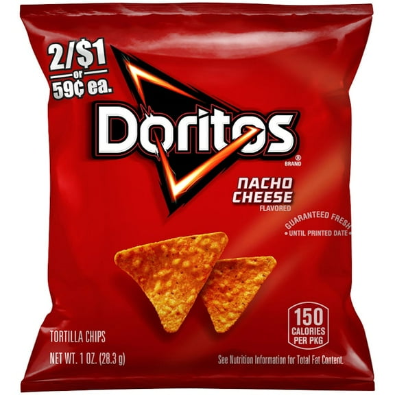 Doritos Minis, Nacho Cheese Flavored Tortilla Chips, 5.125 oz, Canister ...