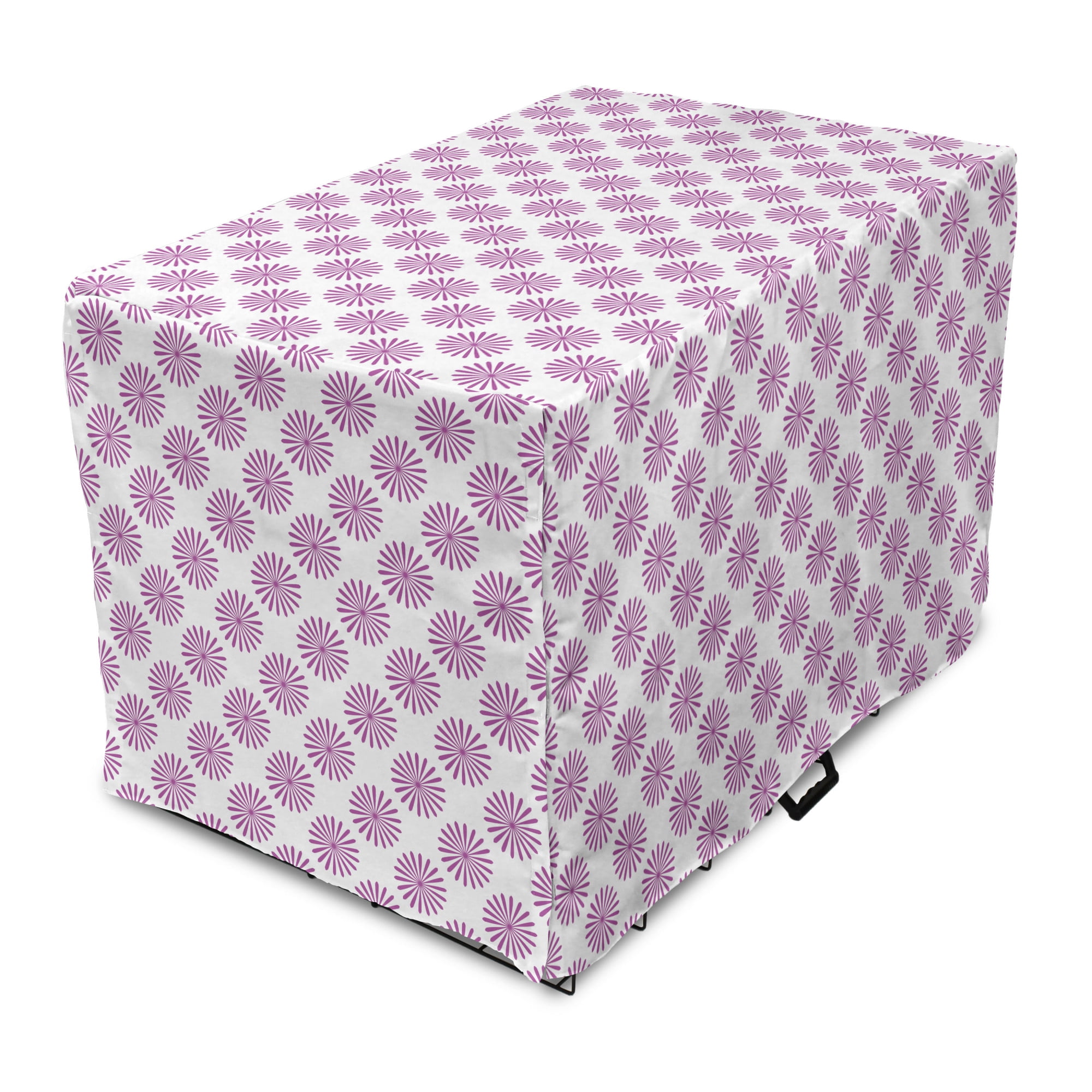 Abstract Dog Crate Cover, Simple Print of Violet Tone Motifs in ...