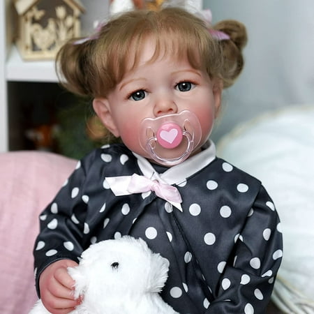 JIZHI Reborn Baby Dolls Realistic Newborn Baby Dolls Blue Eyes Girl Real Life Toddler Dolls with ...