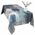 Blue Grey Table Cloth Waterproof Tablecloths, Abstract Art Oil Painting ...