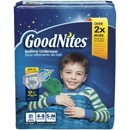 GoodNites Boys' Bedtime Underwear, Small/Medium, 31 count – BrickSeek
