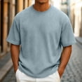 Pvkarhg Textured T-Shirts for Men Loose Fit Short Sleeve Shirt Summer ...