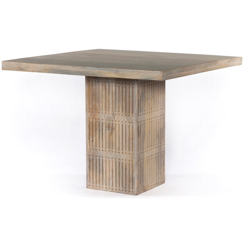 Sarah Solid Wood 42" Square Gathering Table in Brushed Ivory Finish ...