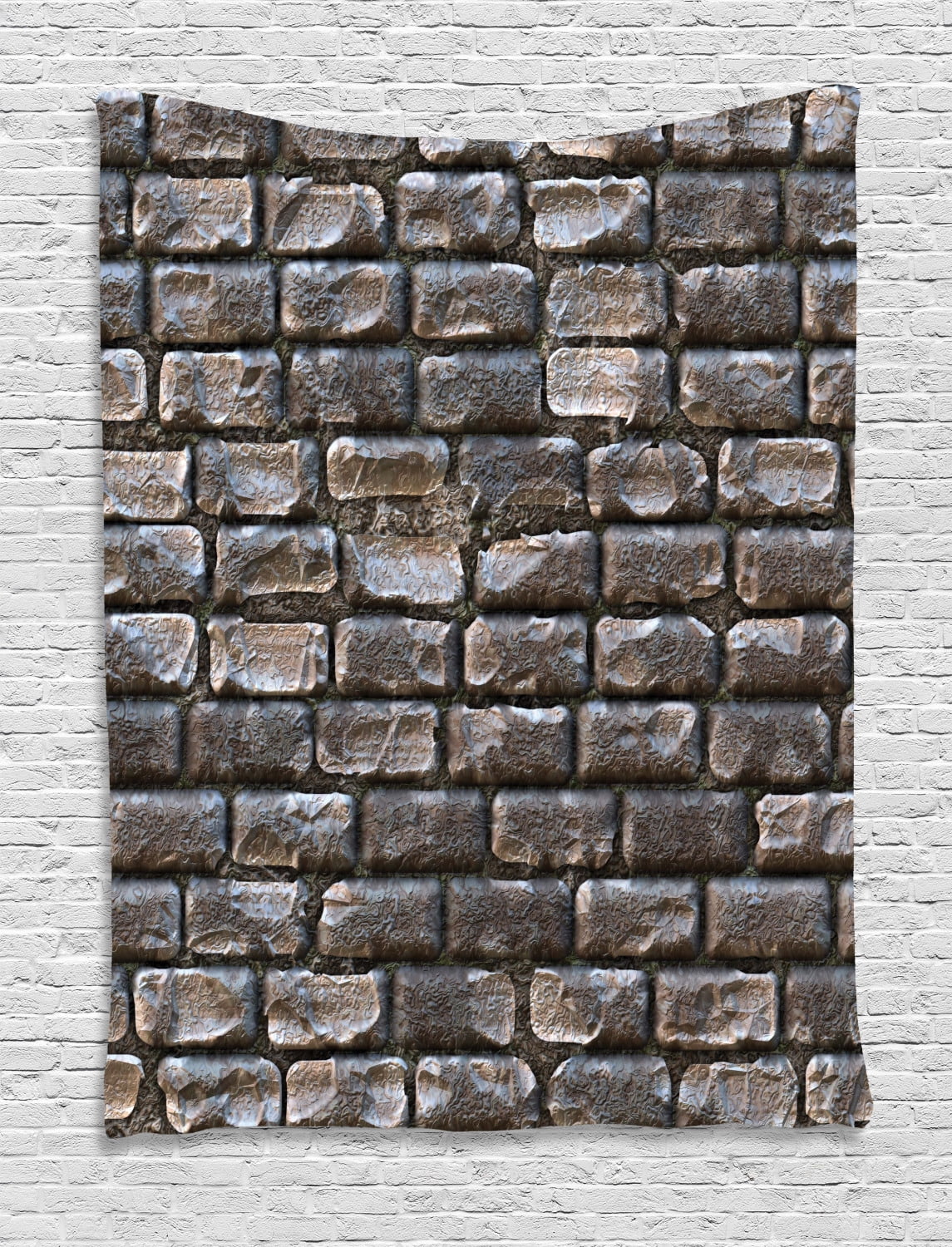 Cobblestone Tapestry, Stained Rectangular Pavement Stones and Decayed ...