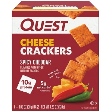 Quest Nutrition Cheese Crackers, Spicy Cheddar Blast, 10g of Protein ...
