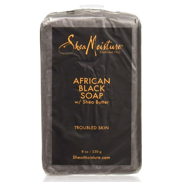 Shea Moisture African Black Soap Bar for Troubled Skin, 8 Oz.,Pack of ...