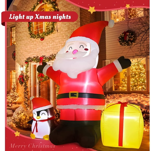 Outdoor Lighted Santas