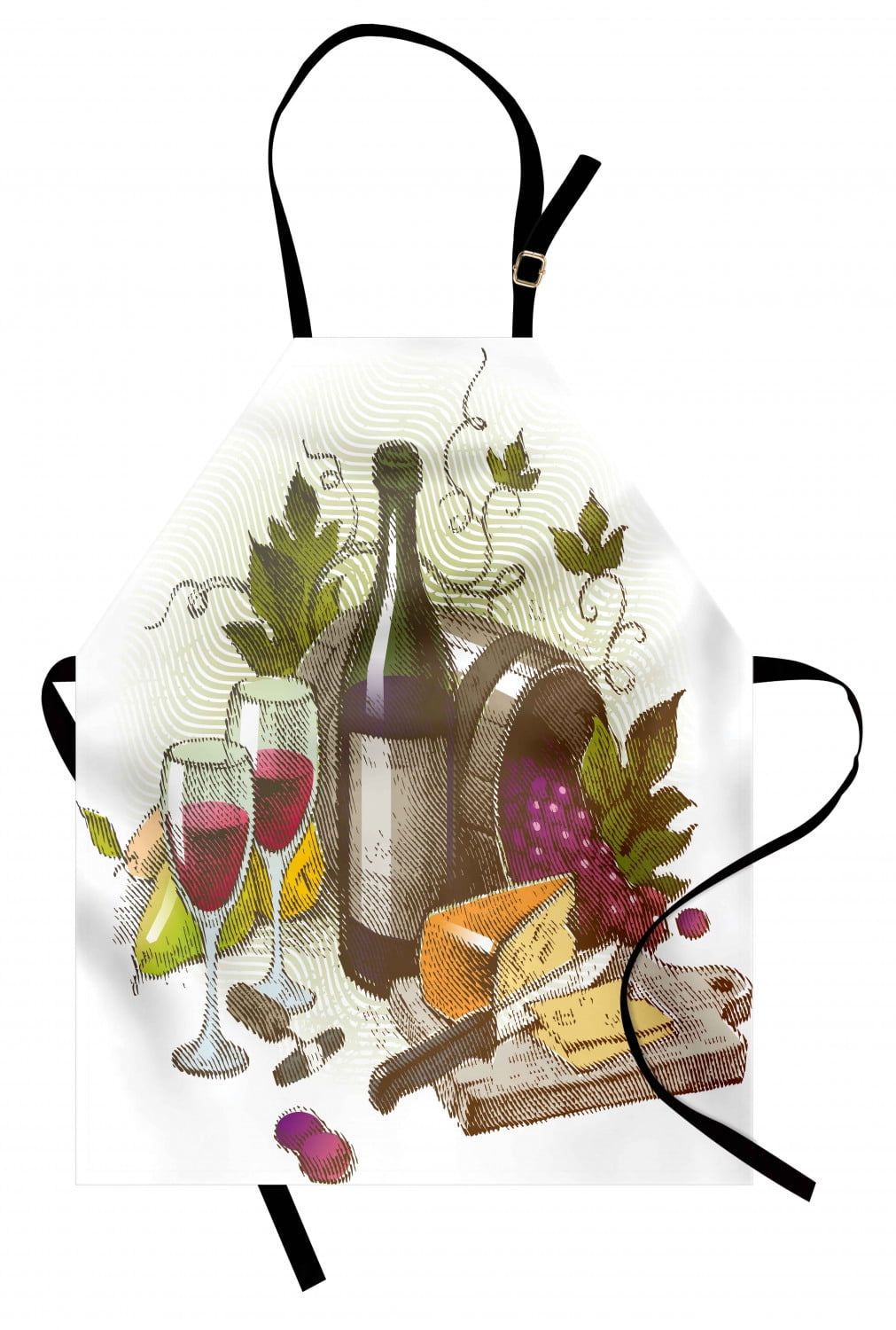 Wine Apron Vintage Style Composition with Wine and Cheese Fruits ...