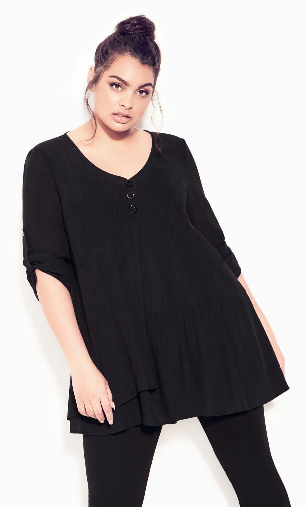 Zim & Zoe Womens Plus Size Izzy Layer Plain Tunic Top - Walmart.com