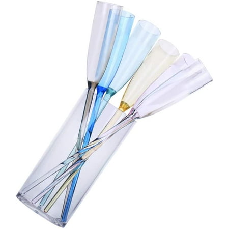 1 Set/7pcs Acrylic Champagne Flutes Set of 6 with Acrylic Base Baseless ...