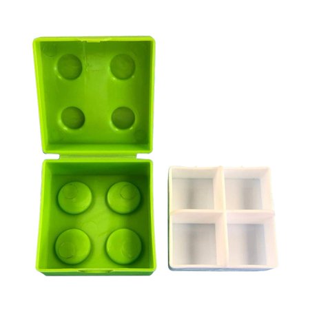 Yilovego Portable 4 Grids Building Block Pill Case Kids Travel Capsule ...