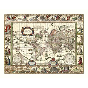 24" x 36" Smithsonian Journeys Blue Ocean World Wall Map - Laminated ...