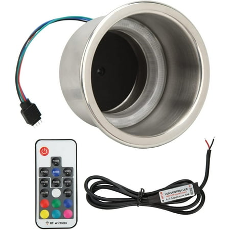 Car RGB Cup Holder, Car RGB Drink Cup Holder 14 LEDs Stainless Steel ...