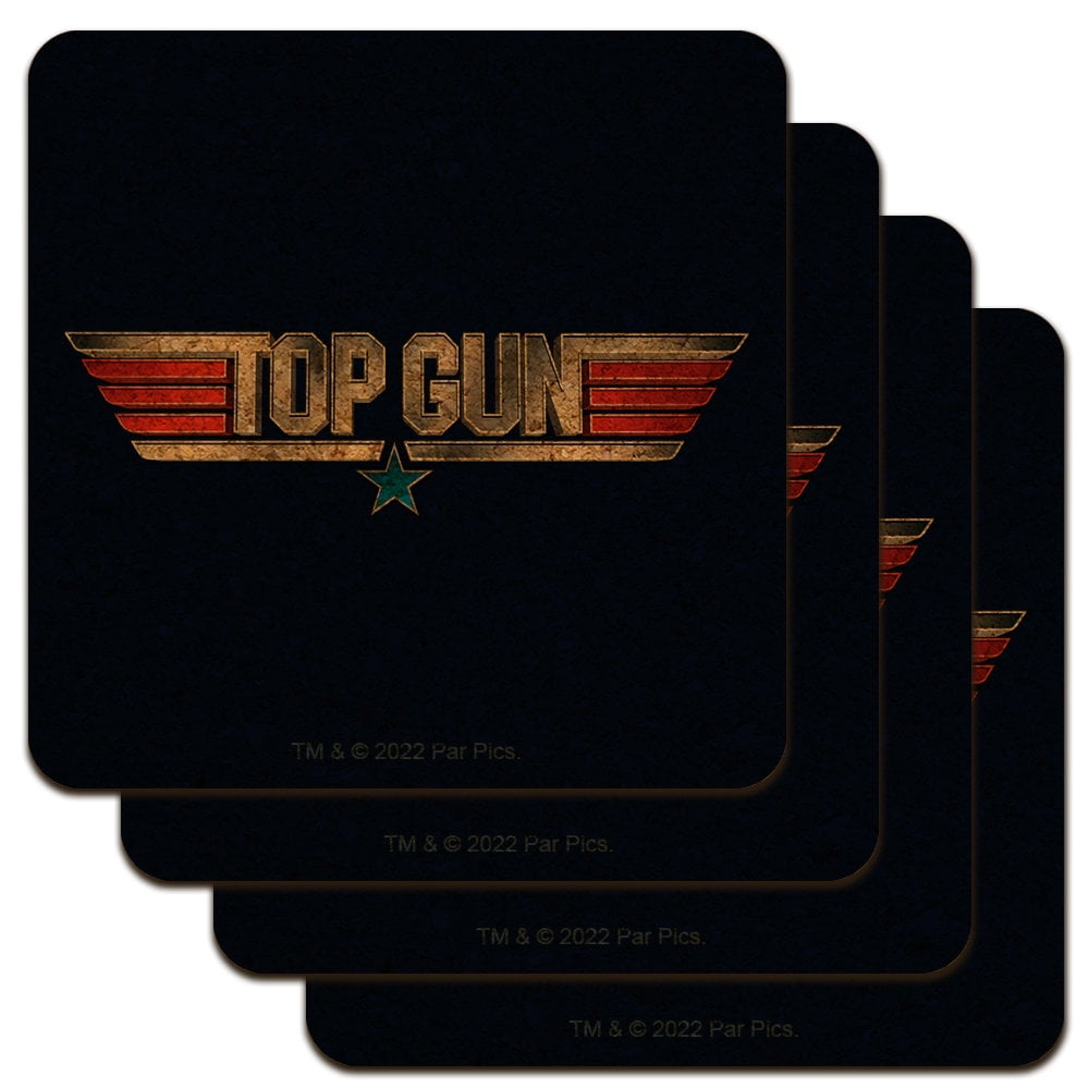 Top Gun Rendered Logo Low Profile Novelty Cork Coaster Set - Walmart.com