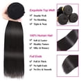 Straight Human Hair Bundles with Closure Double Weft Brazilian Virgin ...