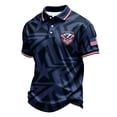 Men's USA Soccer Polo Shirt Navy Blue Short Sleeve with American Flag ...