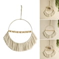 Beads and Handwoven Cotton Tassels Wall Art Large Round Frame Wall ...