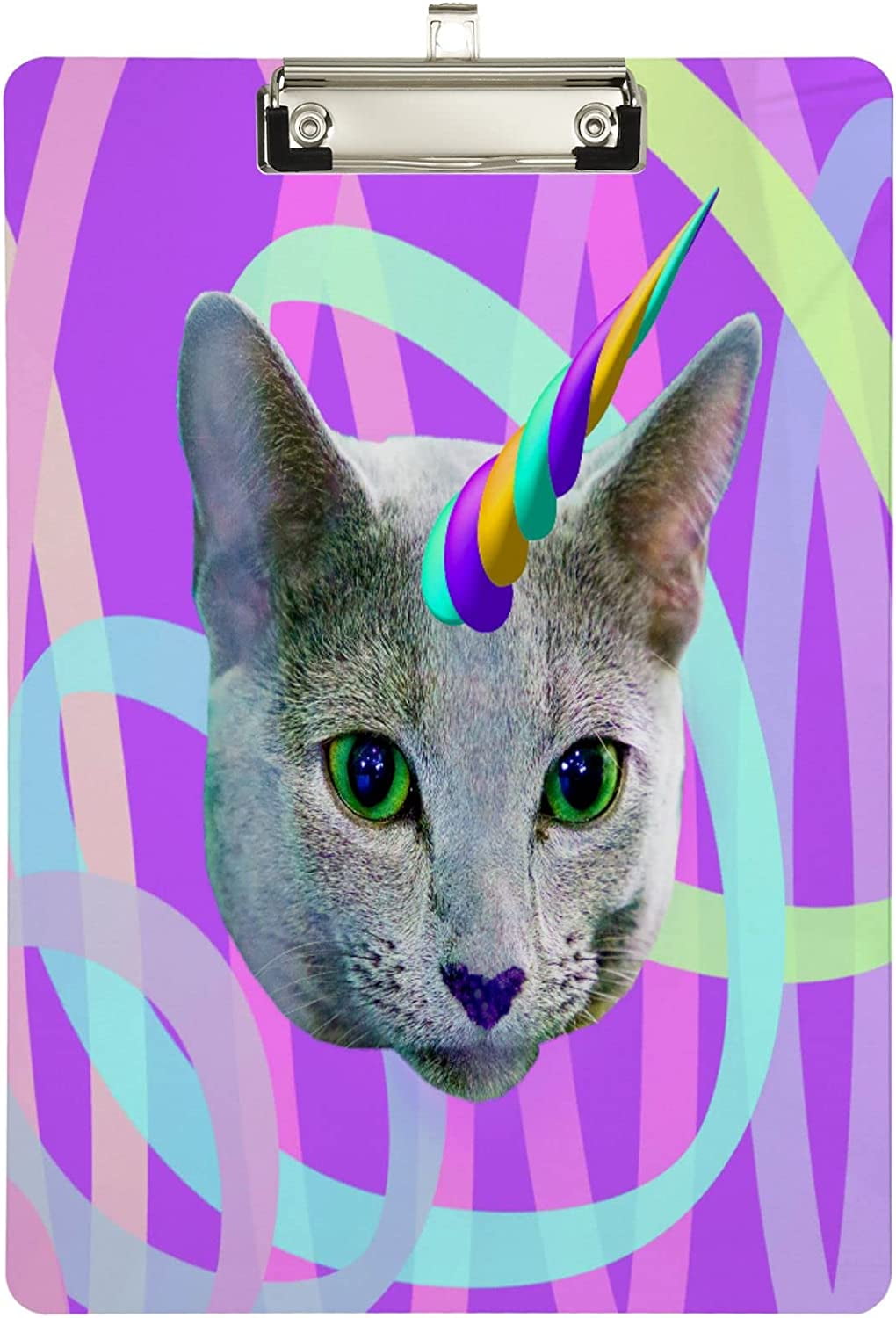 FMSHPON Magic Rainbow Cat Unicorn Clipboard Hardboard Wood Nursing Clip ...
