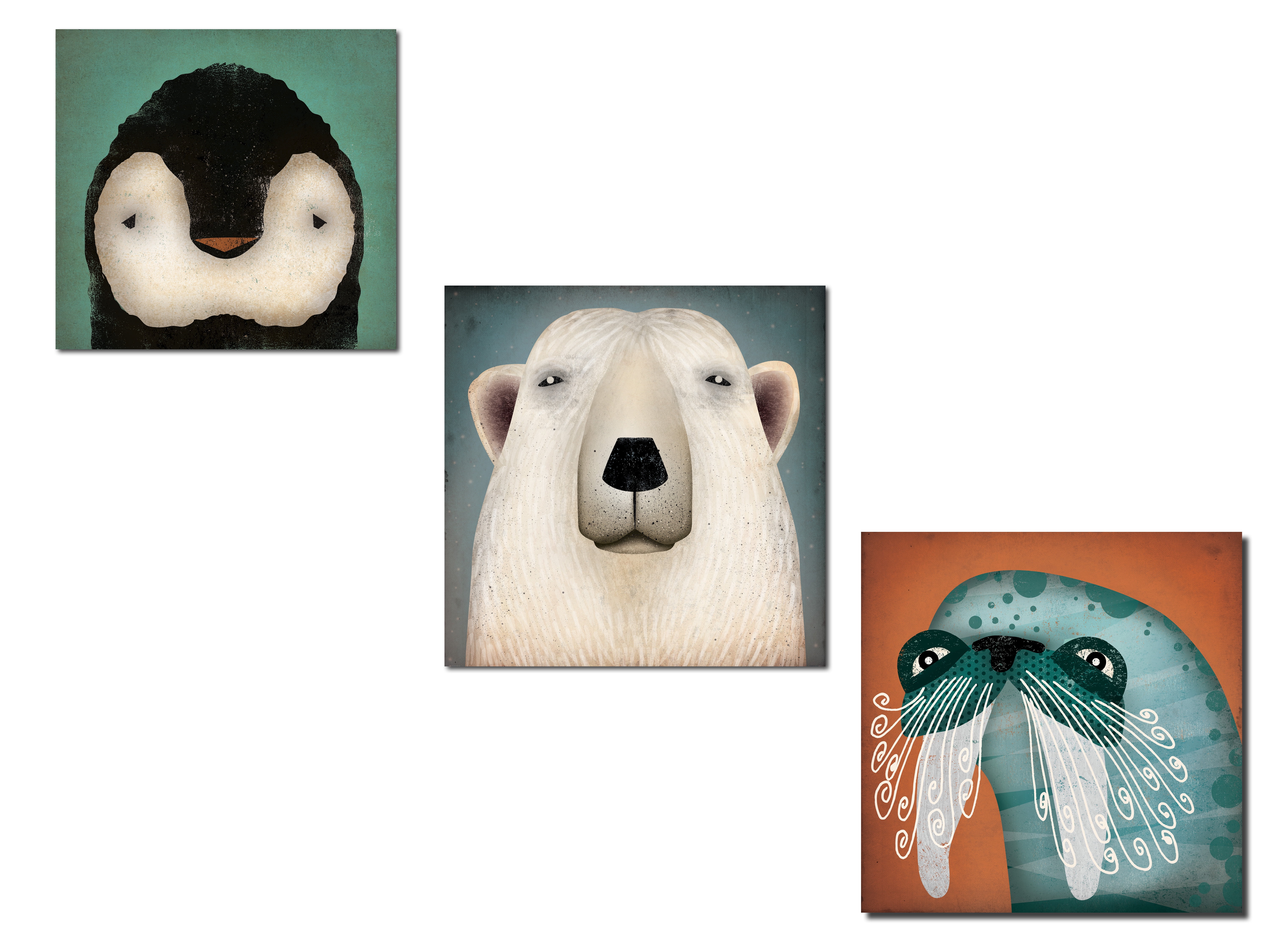 Adorable Polar Bear, Seal and Penguin Arctic Animals by Ryan Fowler ...