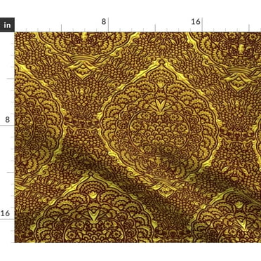 Royal Red/Gold Baroque Stretch Brocade, Fabric By the Yard - Walmart.com