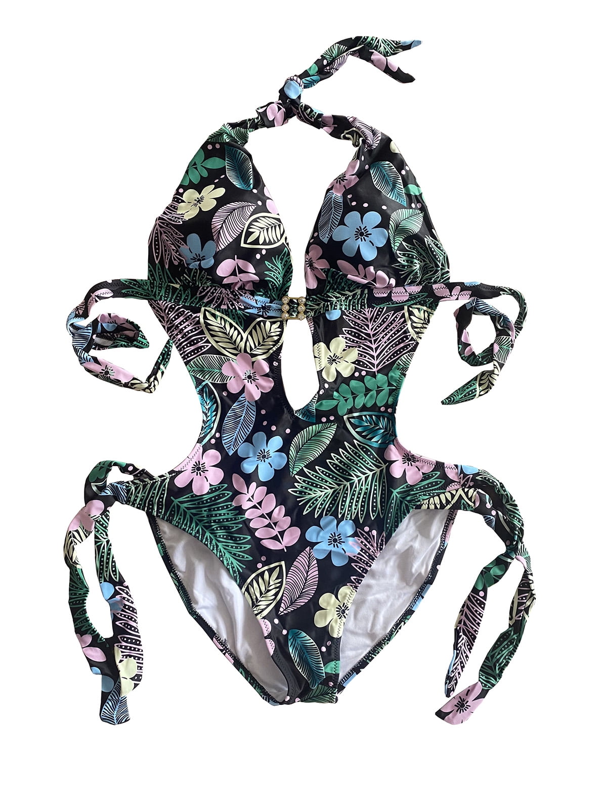 LIORA One Piece Swimsuits for Women Cutout Tie Back and Side Monokini ...