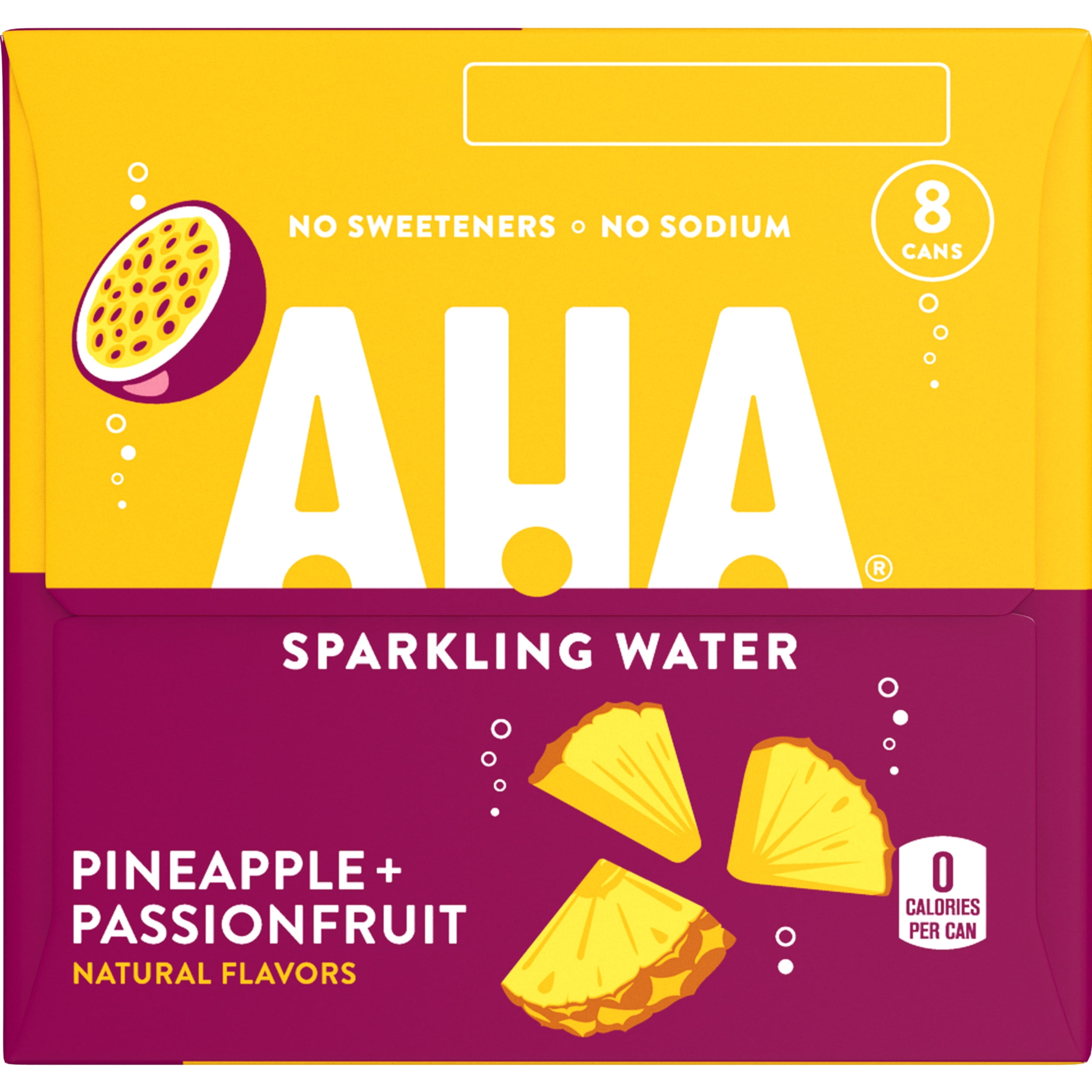 AHA Sparkling Water, Pineapple + Passionfruit Flavored Water, Zero Calories, Sodium Free, No ...