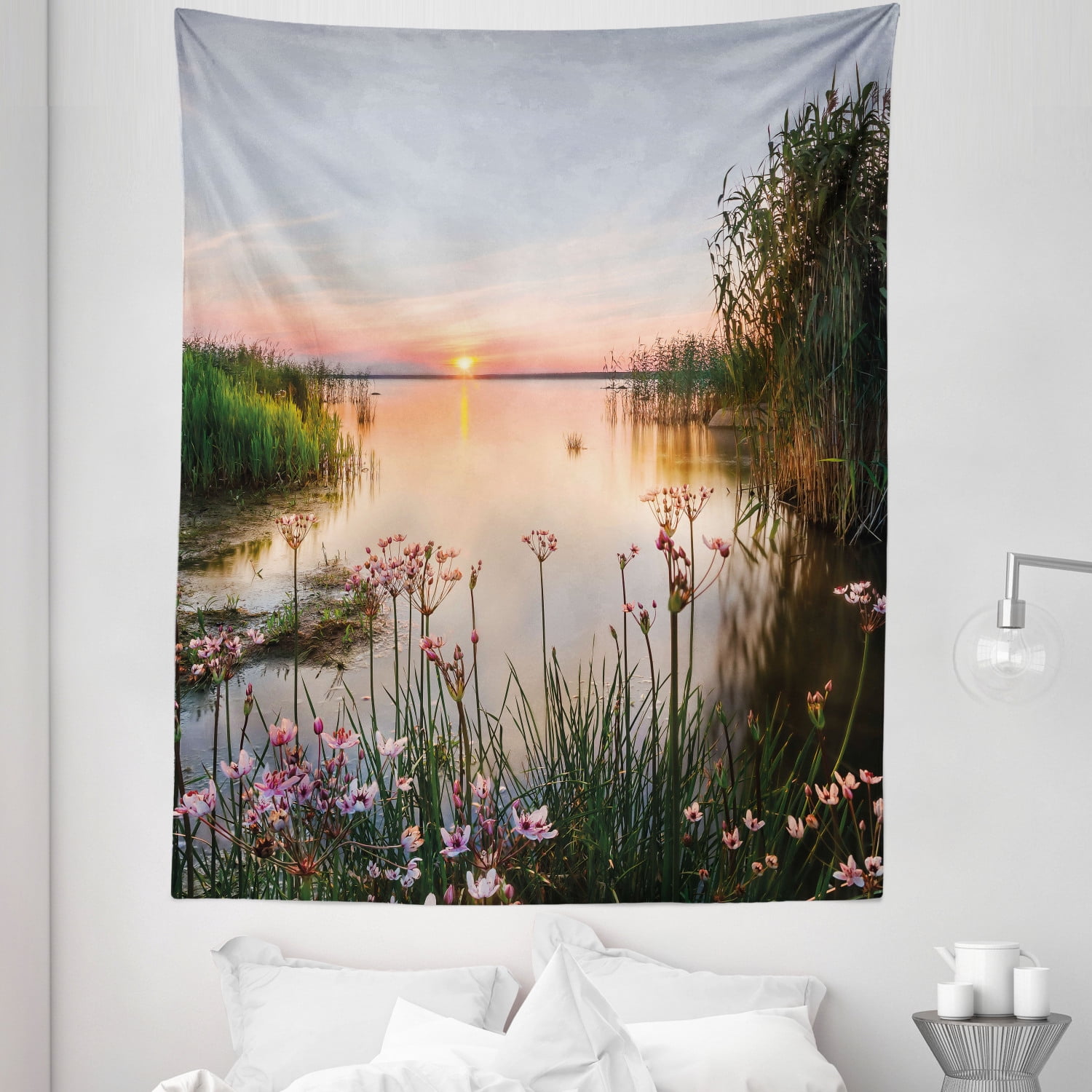 Nature Tapestry, Sunset at Chudskoy Lake Estonia View Spring Flowers ...