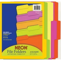 Pendaflex 40523 1/3 Cut Tab Letter Size Glow File Folders - Assorted ...